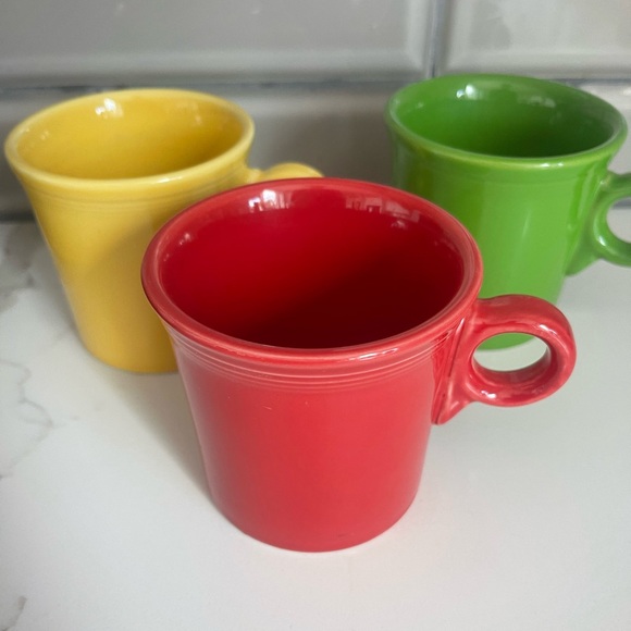 Fiestaware | Dining | Set Of 3 Fiestaware Red Green Yellow O Ring Mug ...